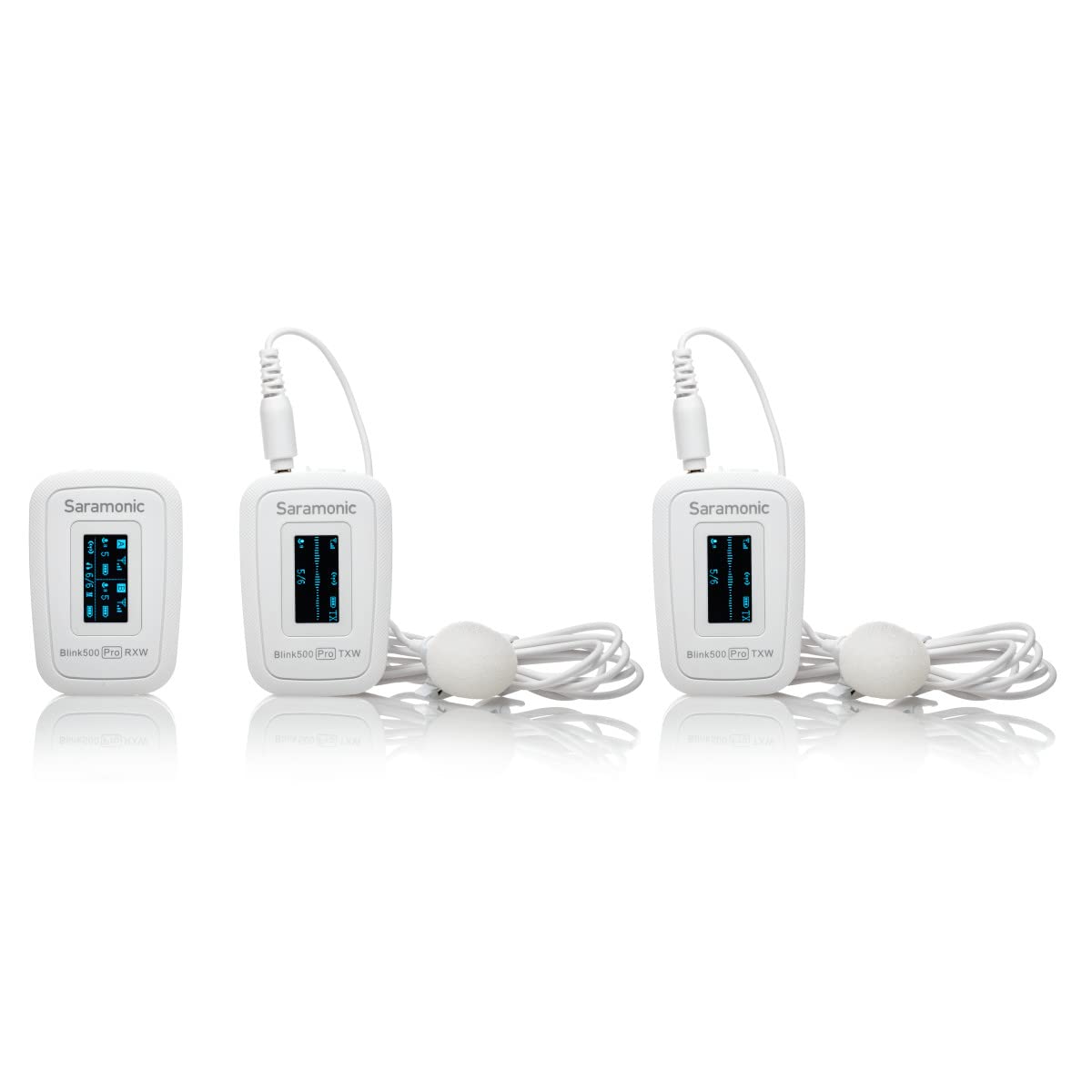 Saramonic Snow White Advanced 2.4 GHz 2-Person Wireless Clip-On Microphone System with Lavaliers for Cameras, Mobile Devices and More (Blink 500 Pro B2 Snow White) (BLINK500PROB2W)