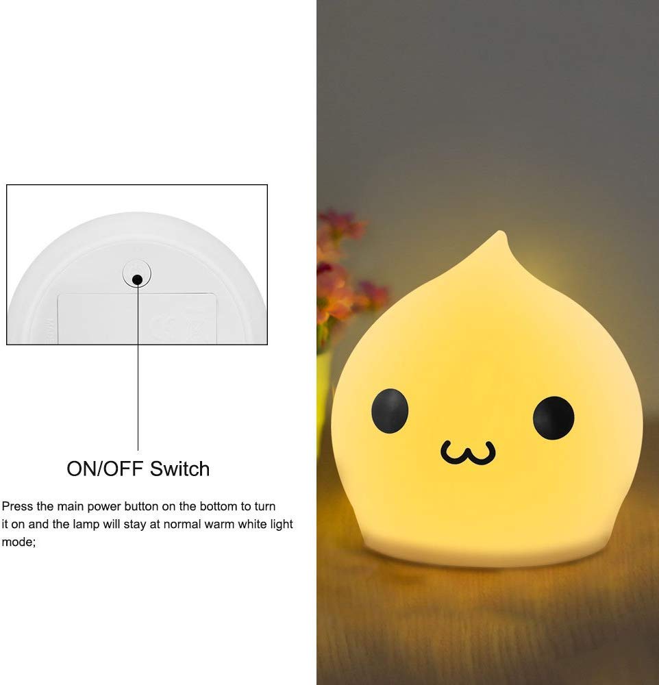 Jhua Dumpling Night Light, Silicone Nursery Nightlight, Cute LED Sleep Lamp, 7-Color Breathing Dual Light Modes, Sensitive Tap Control Gifts for Baby Adults Bedroom