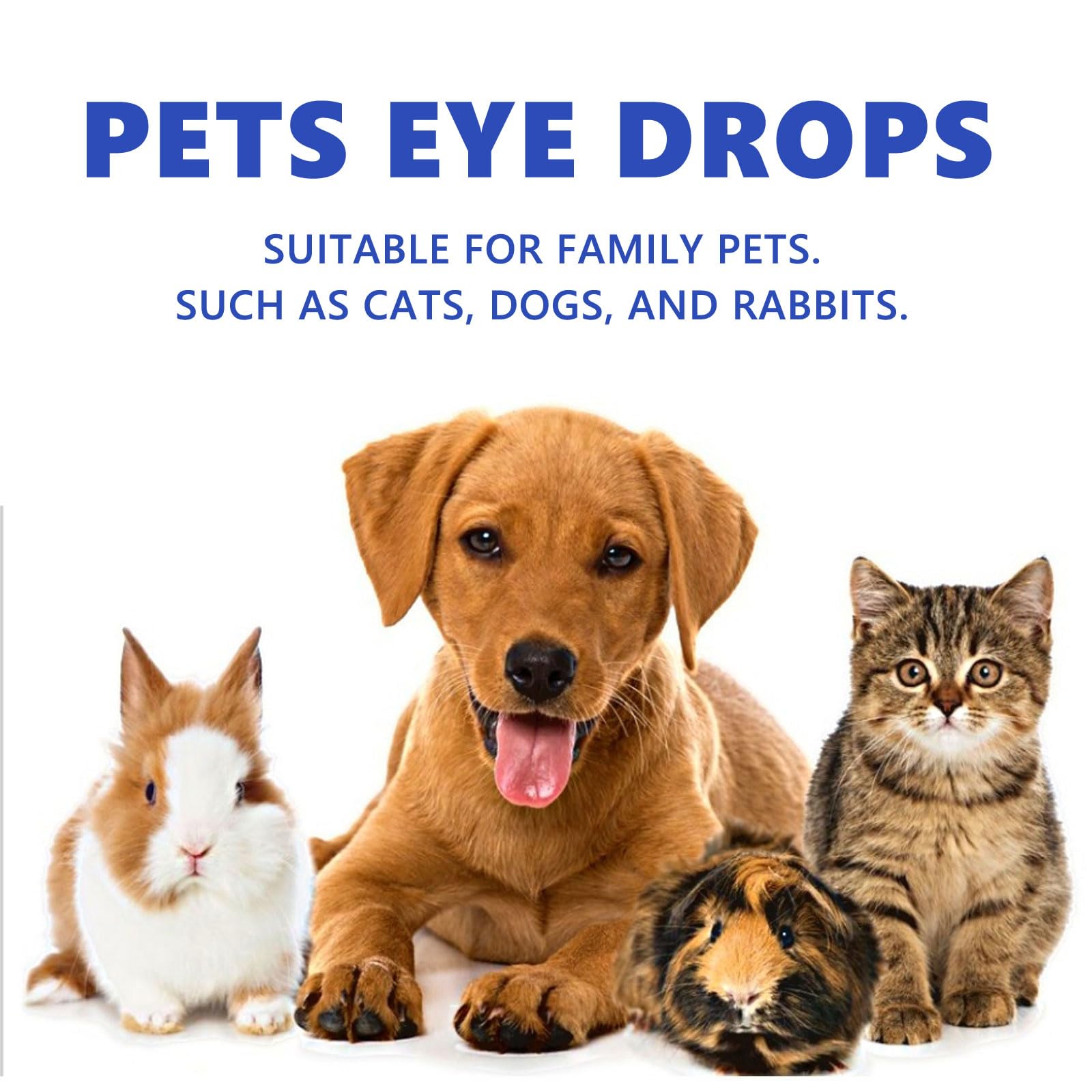 AusuB Pet Gel Eye Drops,Pets Eye Drops,Therapeutic Eye Lubricating Drop for Dog & Cats,Eye Solution for Severe Dry Eyes,Effective Dog Eye Infection Treatment (3Pcs,Blue)