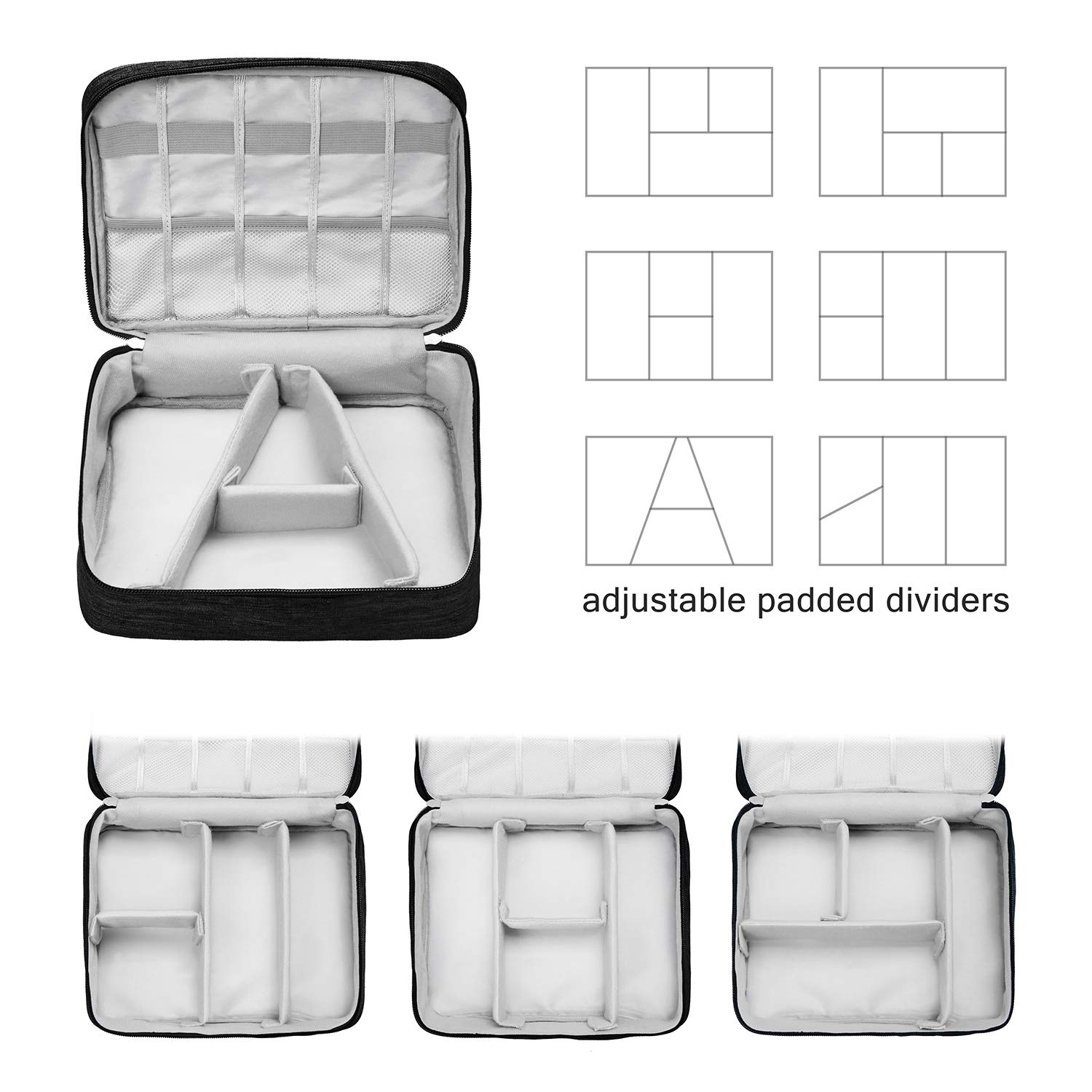 Alena Culian Electronic Organizer Travel Universal Cable Organizer Bag Portable Waterproof Electronics Accessories Cases for Cable, Charger, Phone, USB, SD Card