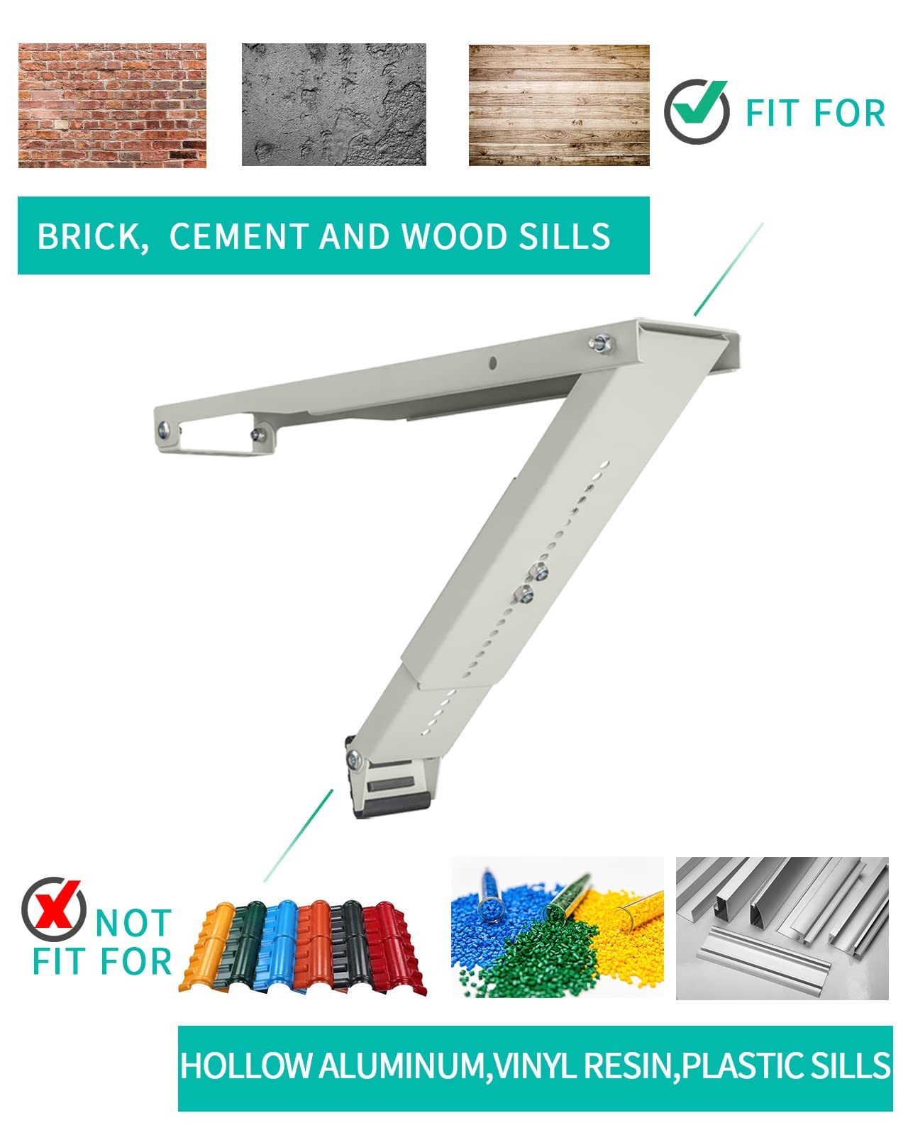 ASCSOULMAN Air Conditioner Support Bracket,Heavy Duty Window AC Bracket,Support Up To 176lbs,Support 5,000 24,000 BTU Units