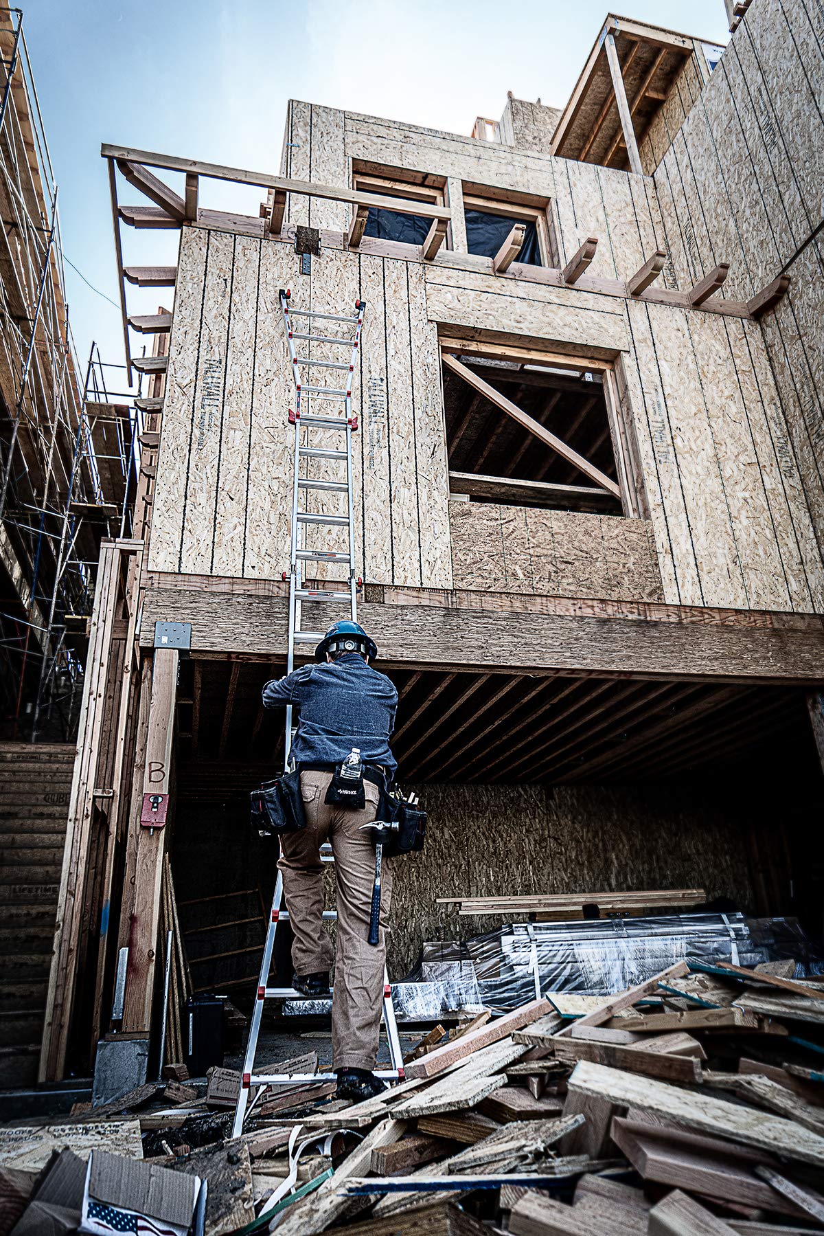 Little Giant Ladder Systems, Velocity with Wheels, M22, 22 Ft, Multi-Position Ladder + DEWALT Screwdriver Bit Set, Impact Ready, FlexTorq, 40-Piece