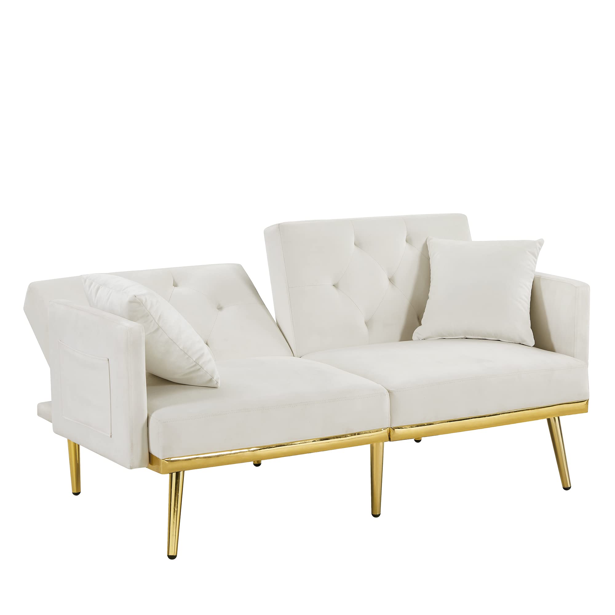 Sofa Bed Sleeper Couches and Sofas - 59'' Couch Recliner Convertible Sofa Modern Adjustable Velvet Futon Couches Sofas Bed for Living Room Fold Up and Down Recliner Couch
