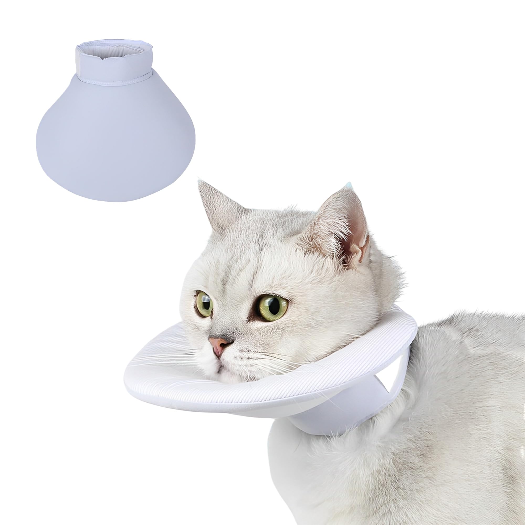 Cat Recovery Collar Soft,Cat Cone Collar Alternative,Neck Cone for Cat After Surgery, Elizabethan Collar for Cat Kitten Puppies (L)