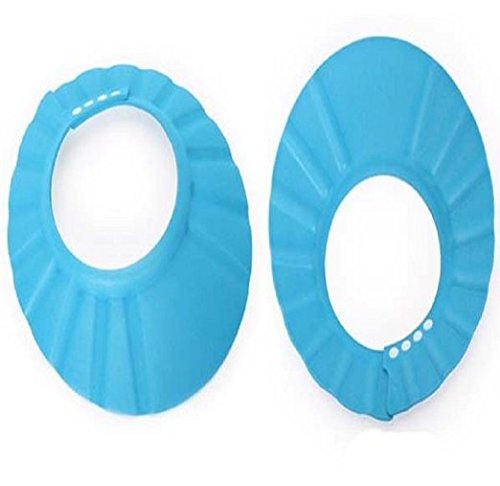 Safe Shampoo Shower Bathing Protection Soft Cap Hat for Toddler's, Baby,Children & Kids to Keep The Water Out of Their Eyes & Face (Blue)