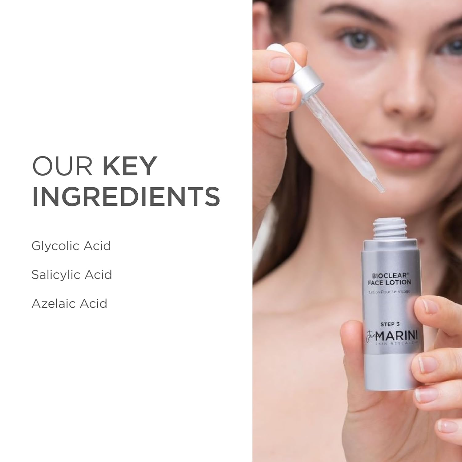 Jan Marini Skin Research Bioclear Face Lotion - Daily Face Moisturizer with Glycolic, Salicylic & Azelaic Acid - Dark Spot Support - Face Lotion for Oily & Normal/Combo Skin - 1 fl oz