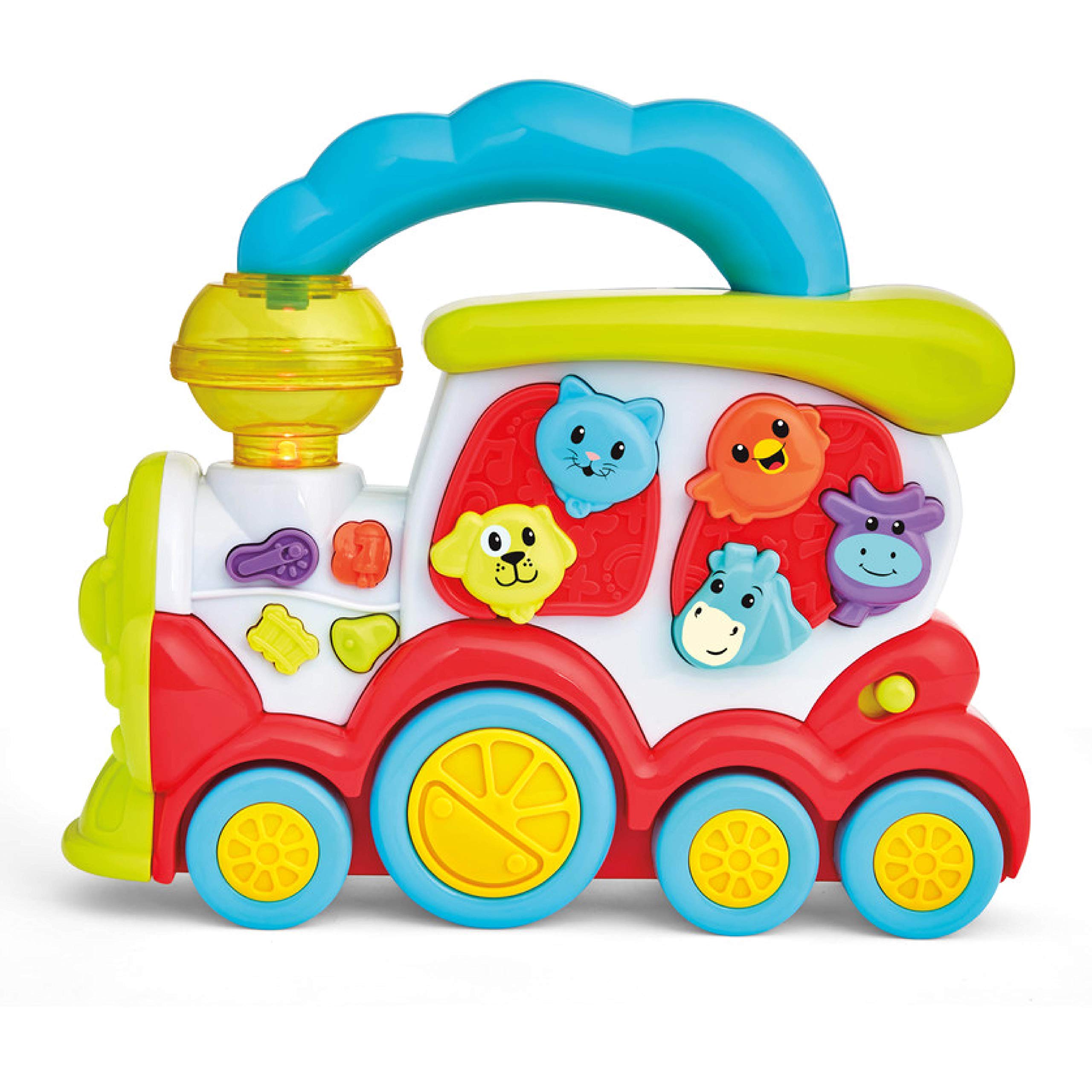 Kidoozie Lights n' Sounds Animal Train, Makes Animal Sounds, Flashing Lights, Enhances Memory, for Children 12 Months and up, Multicolor