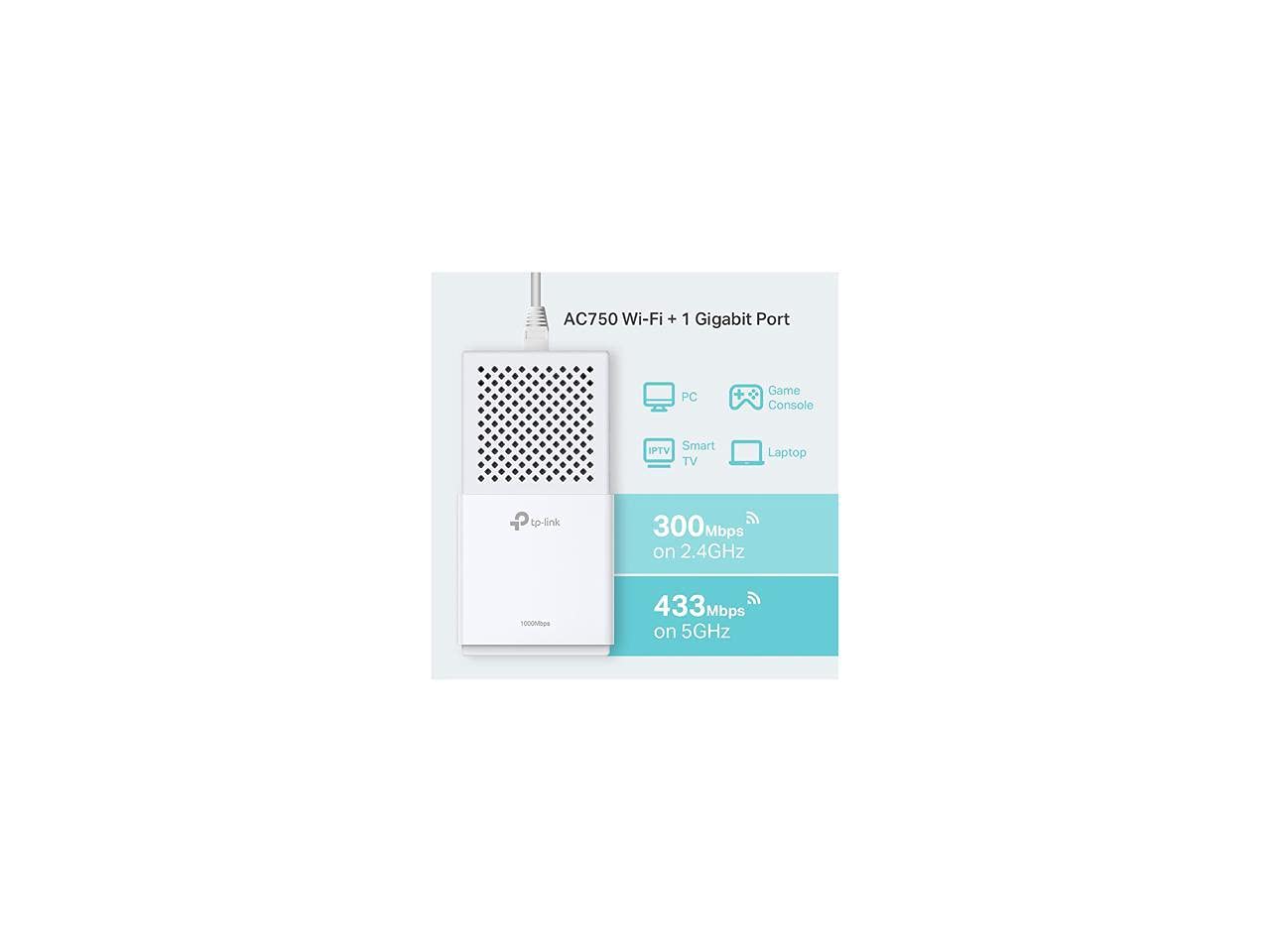 TP-Link AV1000 Powerline WiFi Extender(TL-WPA7510 KIT)- Powerline Adapter with Dual Band WiFi, Gigabit Port, Plug&Play, Power Saving, Ideal for Smart TV, Online Gaming