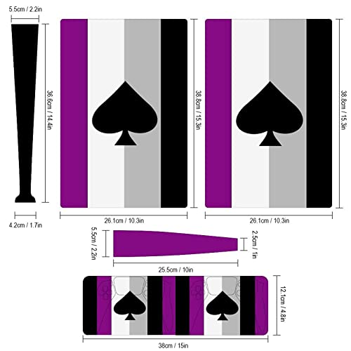 Asexual Flag with Heart Full Protective Skin Cover Design Wrap Decal Sticker Compatible with PS5 Digital Edition Console and Controller