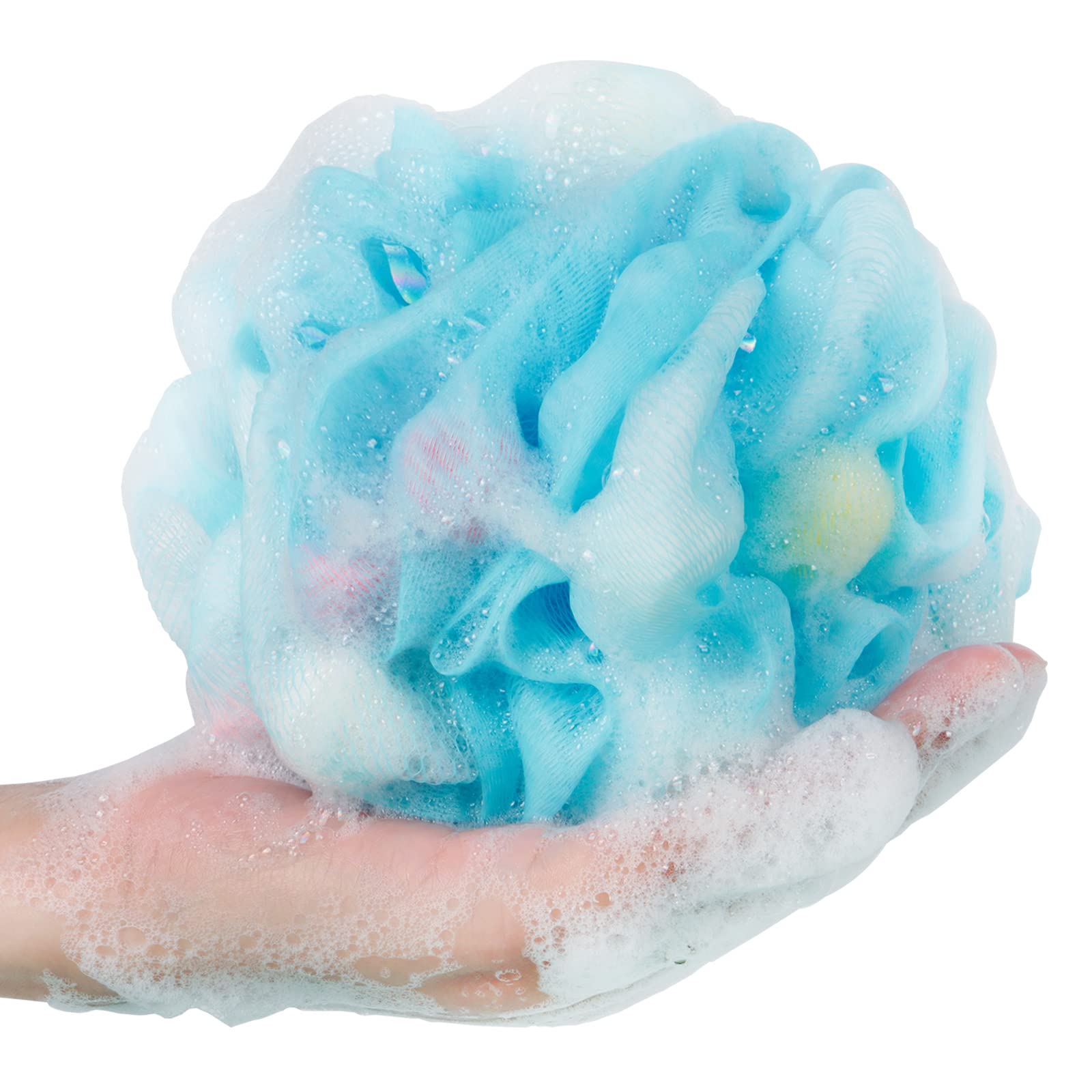BCKENEY Bath Loofah Shower Sponge Body Back Scrubber Soft Mesh Shower Puffs Exfoliating Loofa for Women & Men Bath Accessories Cleaning Tool (3Pcs 40G S, Sponge Style)