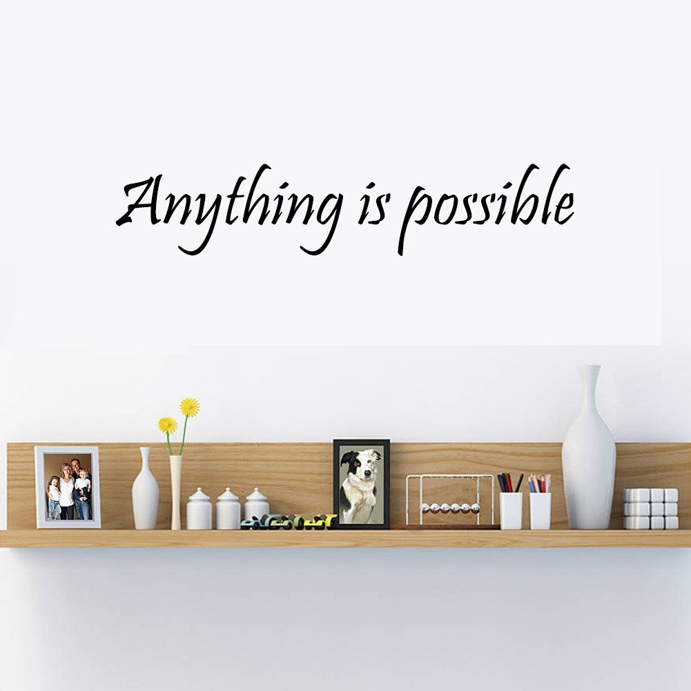 Hi-Shop Anything is Possible Bedroom Quote Decors Wall Saying Decals Quote for Home Wall Stickers Nursery Room Decor
