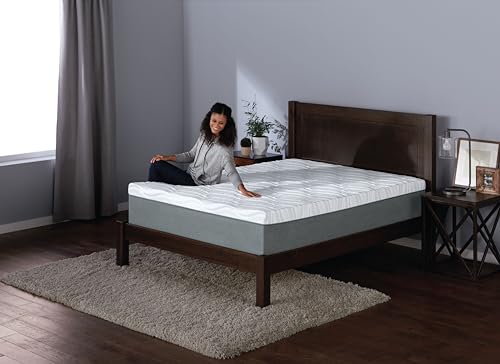 Serta 9" Gel Infused Memory Foam Mattress - California King, White/Gray