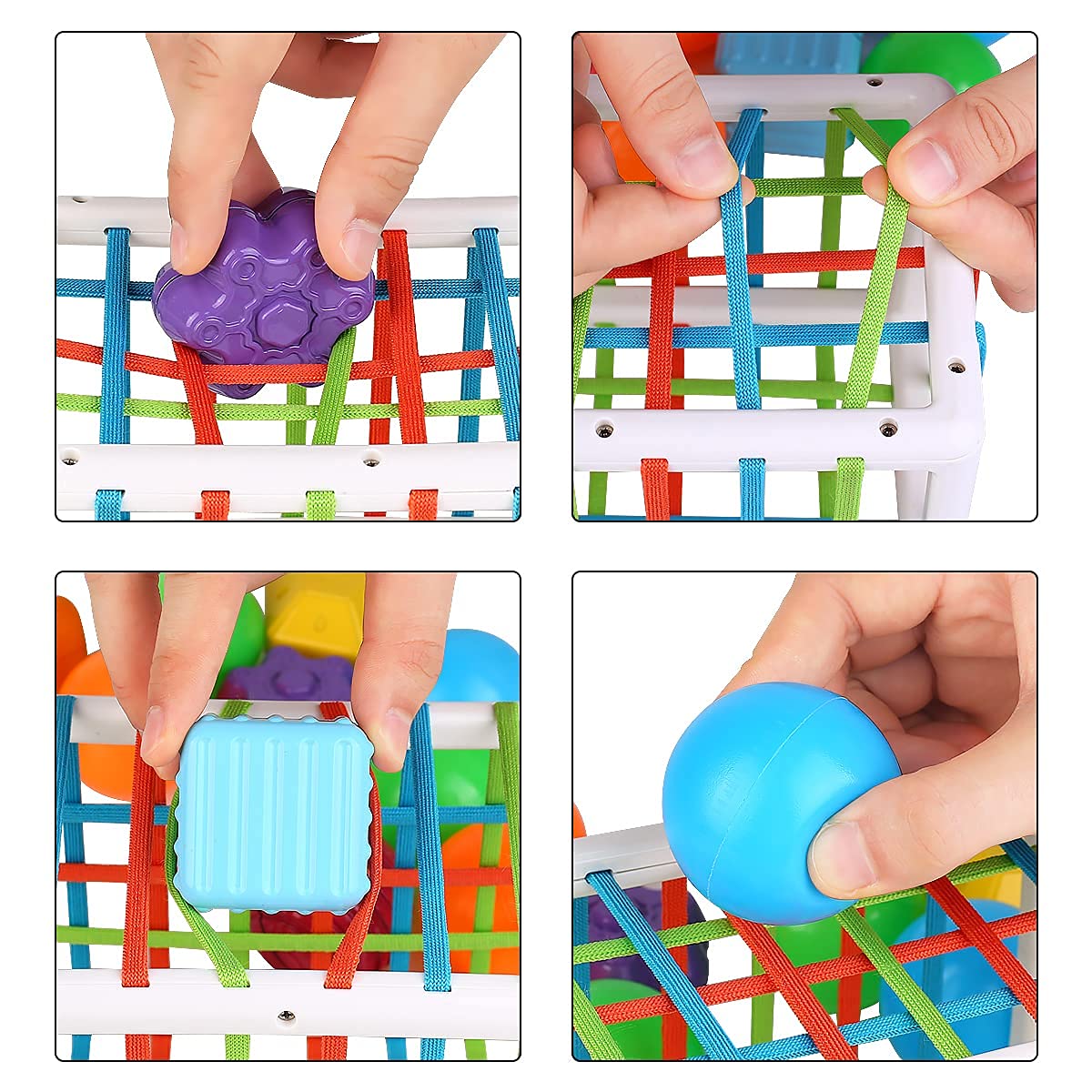 Ingooood Baby Sensory Bin Shape Sorting Toys Preschool Toys & Early Development Activity Toys for Babies and Toddlers Ages 10 Months and Up (12pcs)