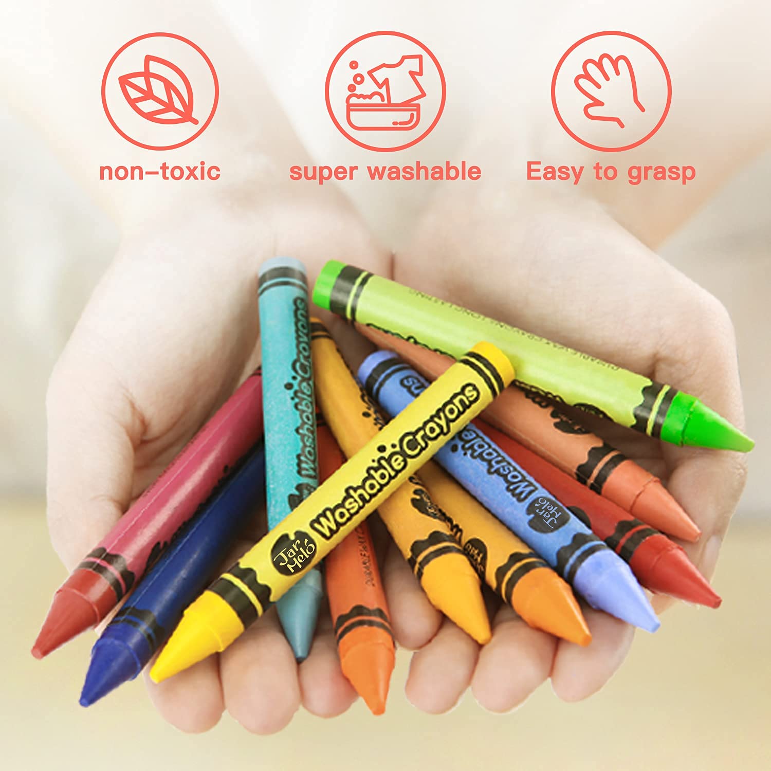 Jar Melo Mosaic Stickers for Kids; Mosaic Art; 8 Sheets, Kids Mosaics Painting, Crayons for Toddlers; 16 Count, Washable Fat Crayons Bulk, Non Toxic