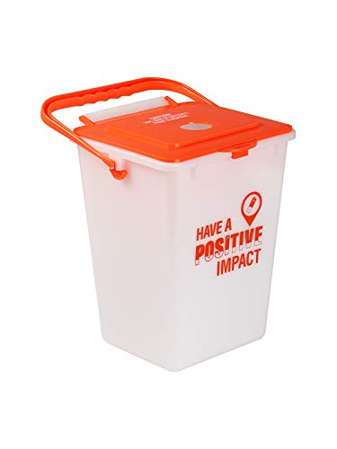 Busch Systems 5 Pack Battery Recycler - Indoor E-Waste Recycling Bin - Orange/Natural