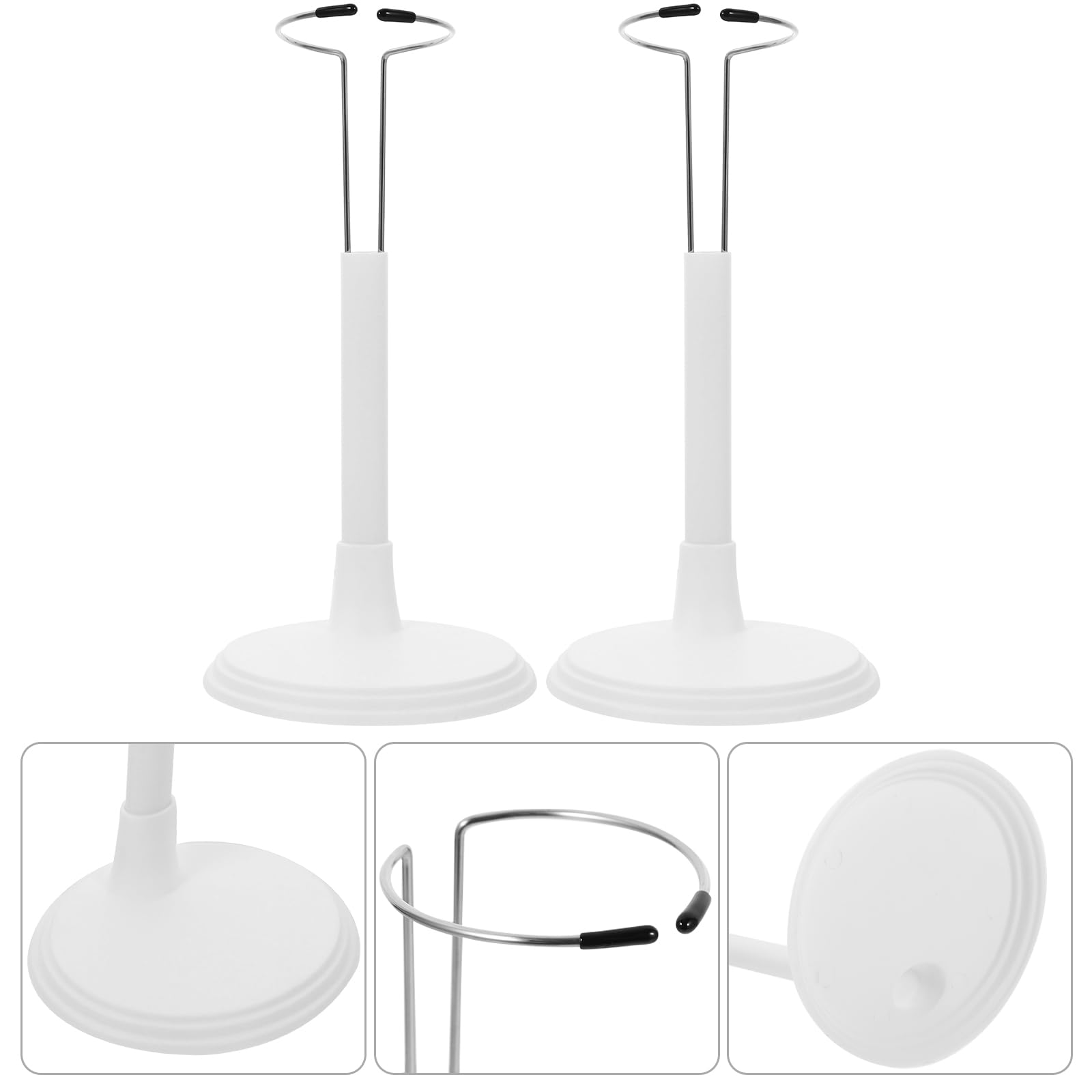 jojofuny Doll Stands for 8- inch Dolls, 2pcs White Action Figure Stand Portable Fashion Dolls Organizer Display Bracket Doll Holder for Home Decoration, 25cm
