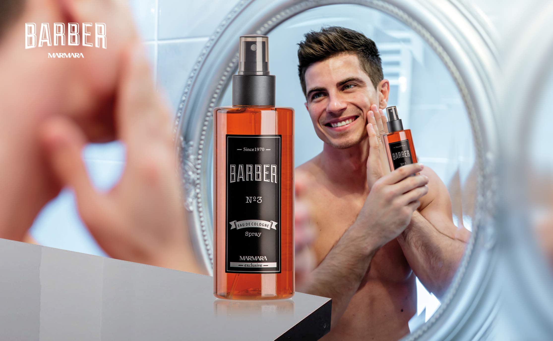 Marmara Barber Cologne - Best Choice of Modern Barbers and Traditional Shaving Fans Glass Bottle (500 ml, No3)
