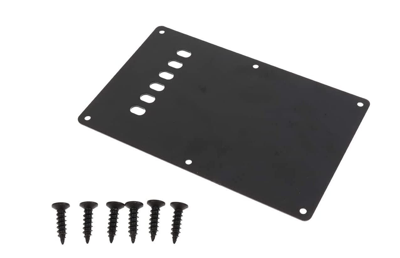 Jiayouy 2PCS Pickguard Tremolo Cavity Cover Backplate with Screws for Electric Guitar Black