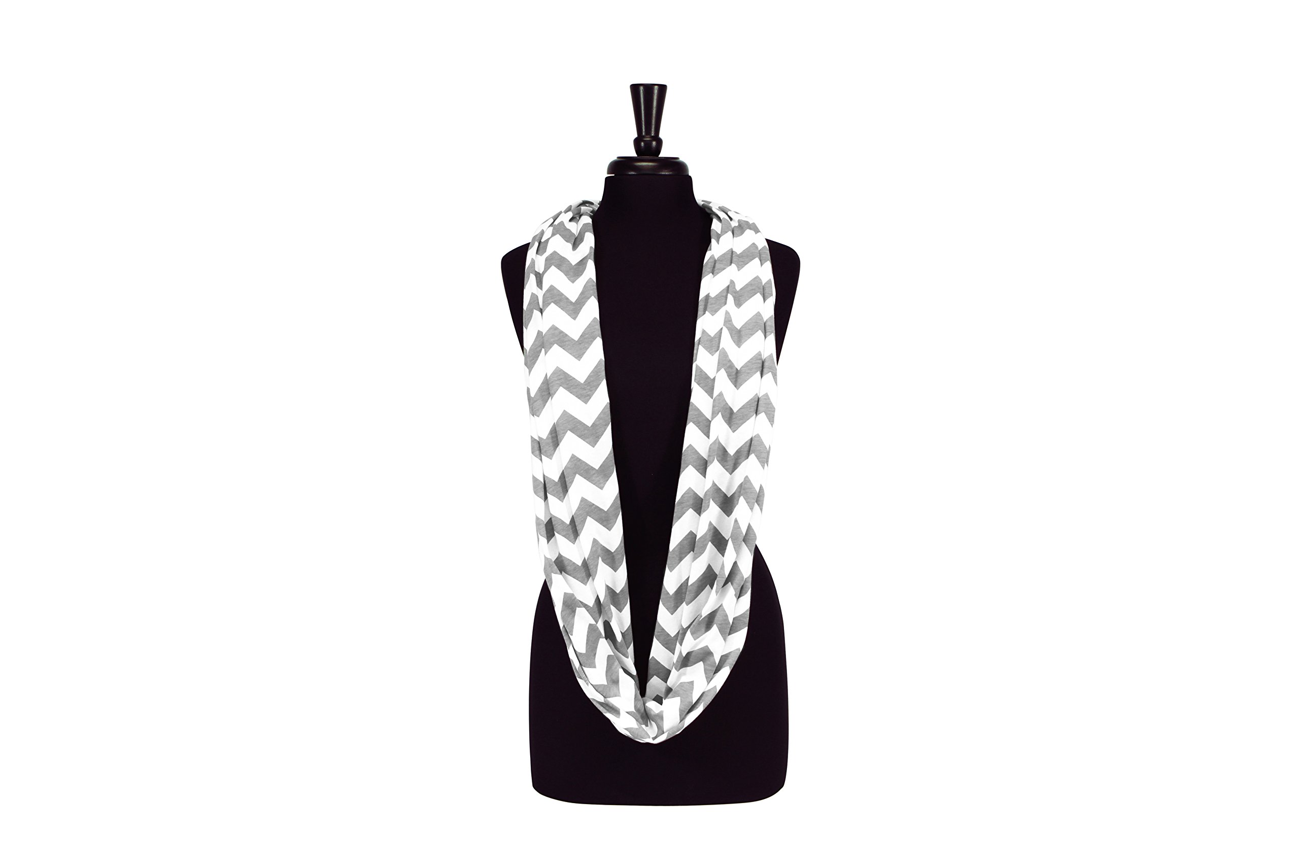Itzy Ritzy Breastfeeding Cover and Infinity Nursing Scarf β Nursing Cover Can Be Worn as a Scarf and Provides Full Coverage While Nursing Baby, Gray Chevron