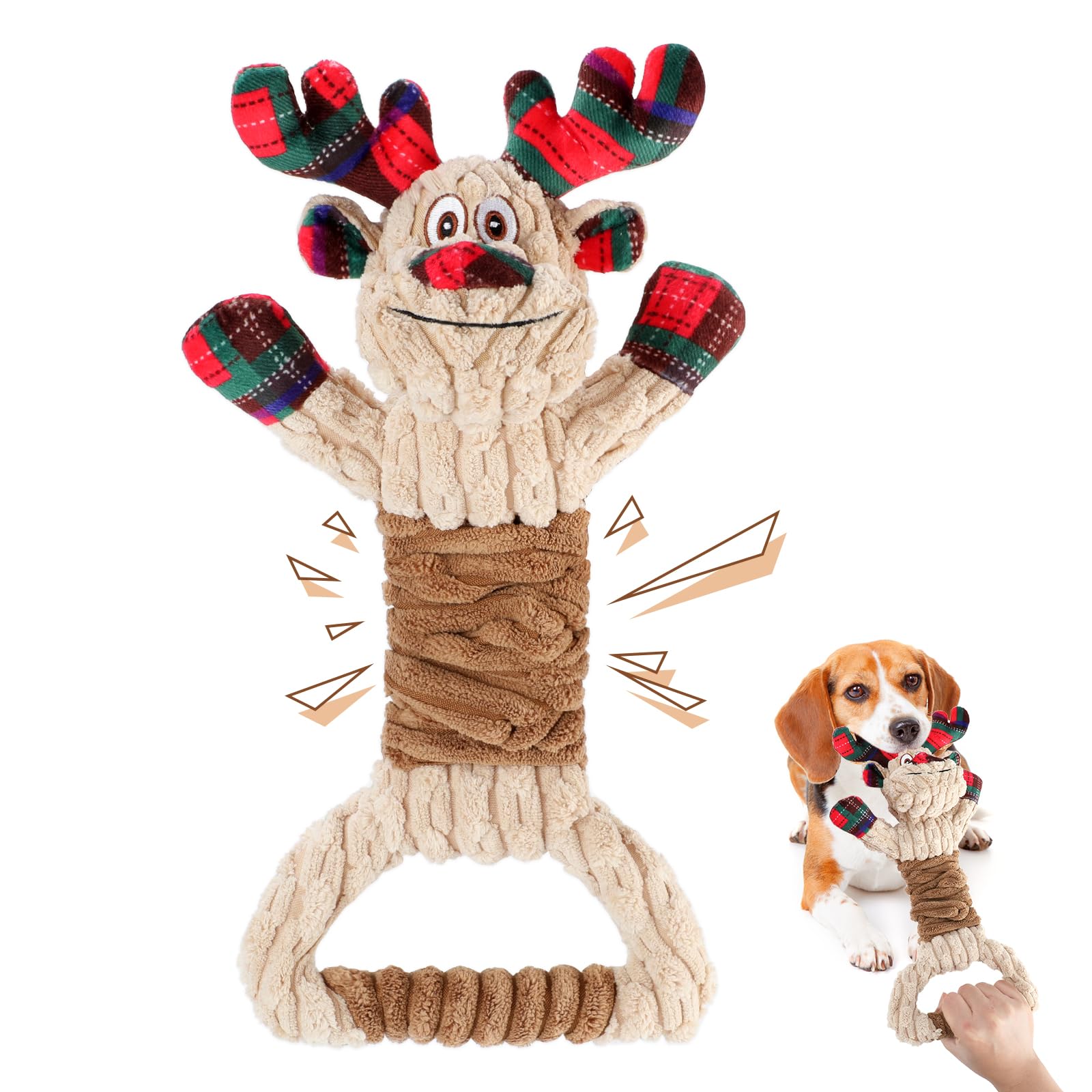 BWOGUE Thanksgiving Turkey Dog Toy, Durable Squeaky Plush Dog Toys, Stuffed Dog Chew Toys Thanksgiving Interactive Pet Toys for Puppy Small Medium Dogs