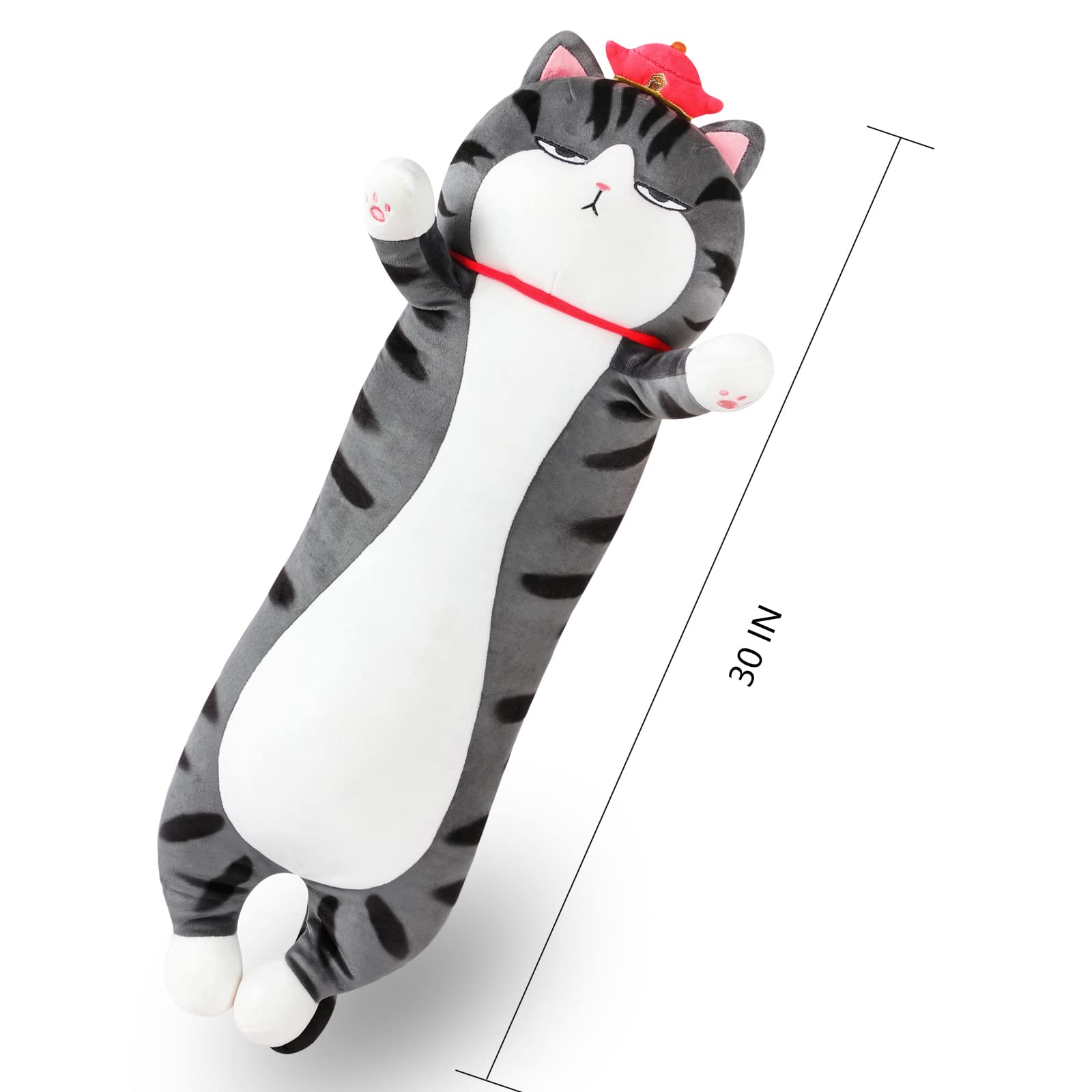 Joy Peach Plushies,Cat Plush Toys,30 in Super Soft Cat Pillow,Cat Plush Pillow for All Ages,Relieves Loneliness and Fatigue