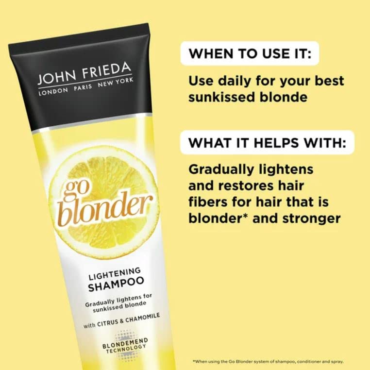 John Frieda Shampoo Sheer Blonde Go Blonder Lightening 8.3 Ounce (245ml) (2 Pack)