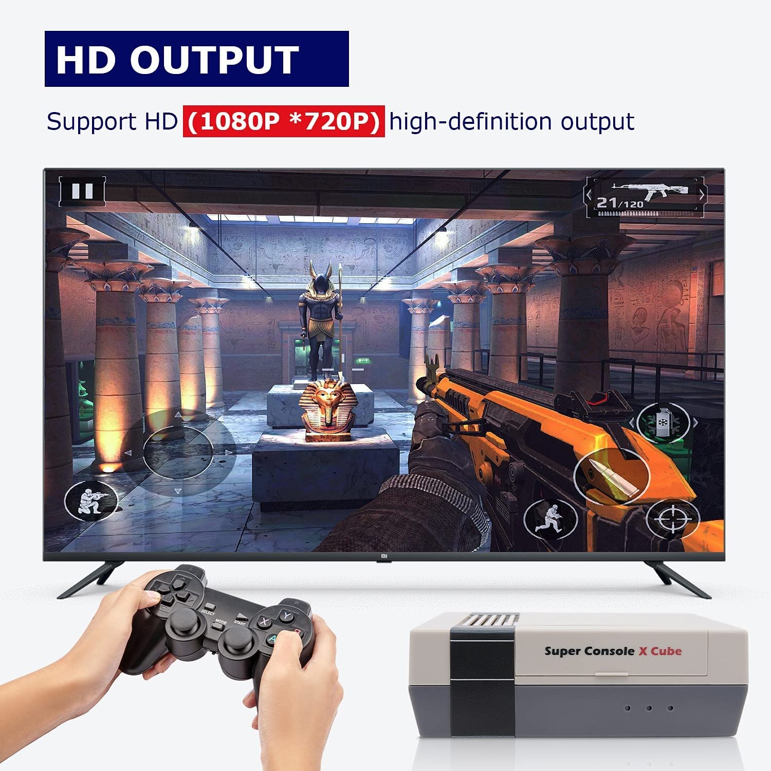 Kinhank Retro Game Console,Super Console X Cube with 90,000+ Video Games, Classic Mini Gaming Systems for TV,Plug and Play,Compatible with 70+ Emulators,Support 4K HD/AV Output