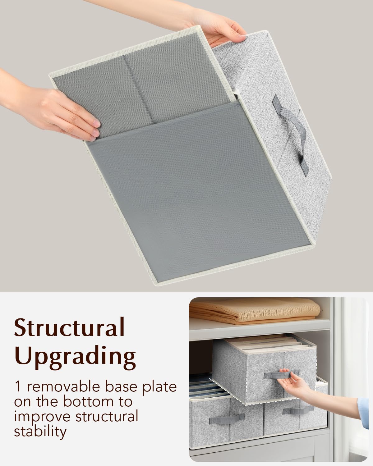 Homsorout Jeans Organizer for Closet - 4 Pack Clothes Drawer Organizer, 5-Cell Foldable Wardrobe Clothes Organizer with Handles, Closet Organizers and Storage for Jeans, T-shirts (Blended)