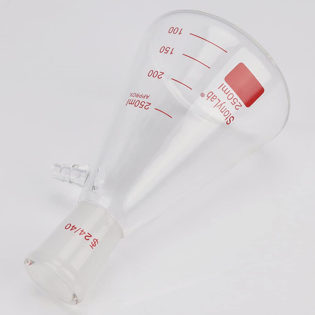 stonylab Filtering Flask with 24/40 Standard Taper Outer Joint, Heavy Wall Borosilicate Glass Filter Flask, Bolt Neck with Tubulation, 250 ml