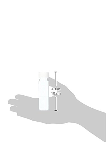 JG Finneran 9-102-2 Clear Borosilicate Glass Precleaned VOA Vial with White Polypropylene Open Top Closure and 0.125" PTFE/Silicone Septa, 24-414mm Cap Size, 40mL Capacity (Pack of 72)