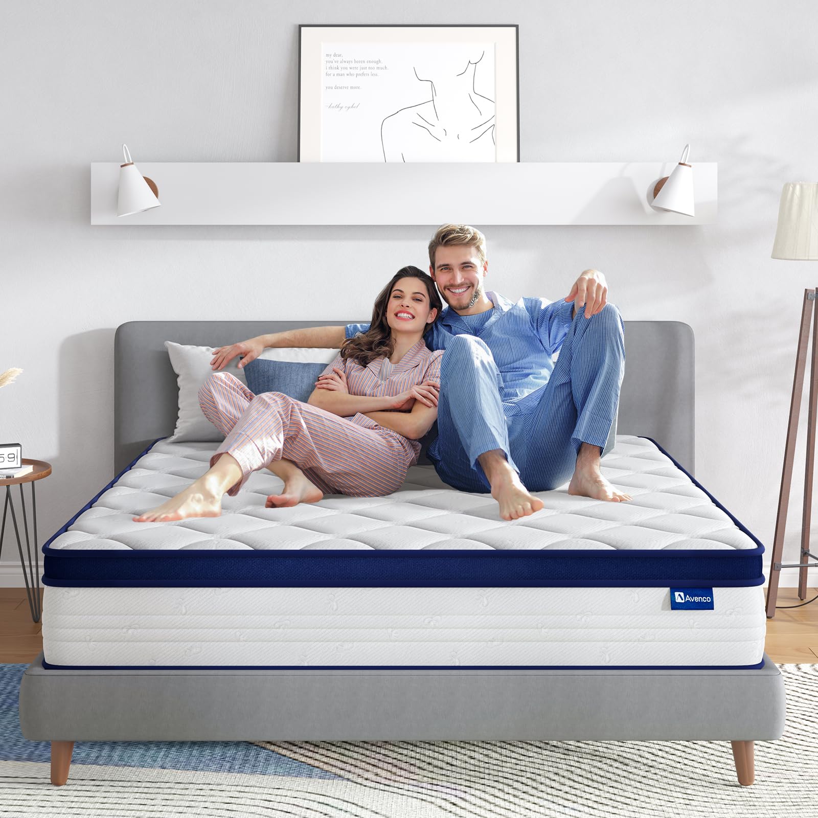 Avenco Full Mattress, 10 Inch Full Mattress in a Box, Hybrid Full Size Mattresses for Pain Relief & Motion Isolation, CertiPUR-US Certified Full Bed Mattress