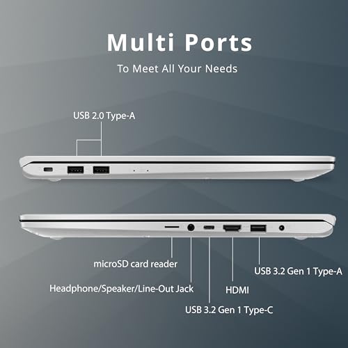 ASUS VivoBook 17 17.3" FHD Laptop, Intel Core i3-1115G4 Processor, 40GB DDR4, 2TB PCIe SSD, Intel HD Graphics, Bluetooth, Windows 11, Transparent Silver, 32GB Hotface USB Card