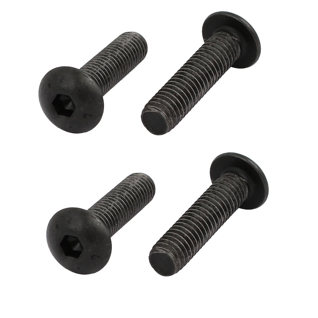 uxcell 4pcs M5x20mm 10.9 Grade Hex Socket Reverse Left Hand Thread Screw Bolt Black