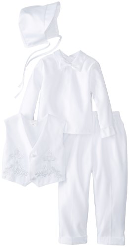 Joey Couture Baby Boys' Cross Embroidered Vested Christening Outfit, White, 24 Months