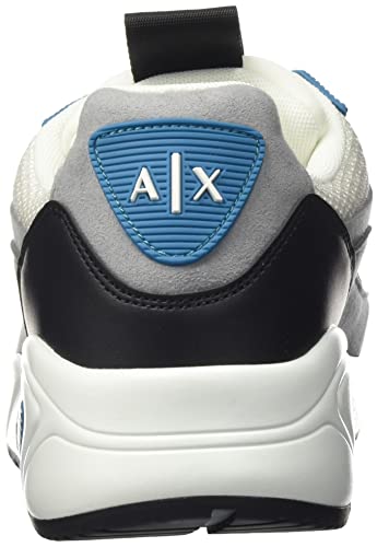 A|X Armani Exchange Men's Thick Sole Colorblock Fashion Sneakers, Grey+Black, 9.5