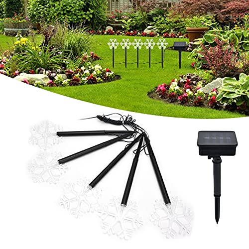 FastUU Holiday Decoration Light, Waterproof Durable Practical Romantic Solar Light Snowflake for Courtyardsyard for Outdoor for Garden Landscape for Home