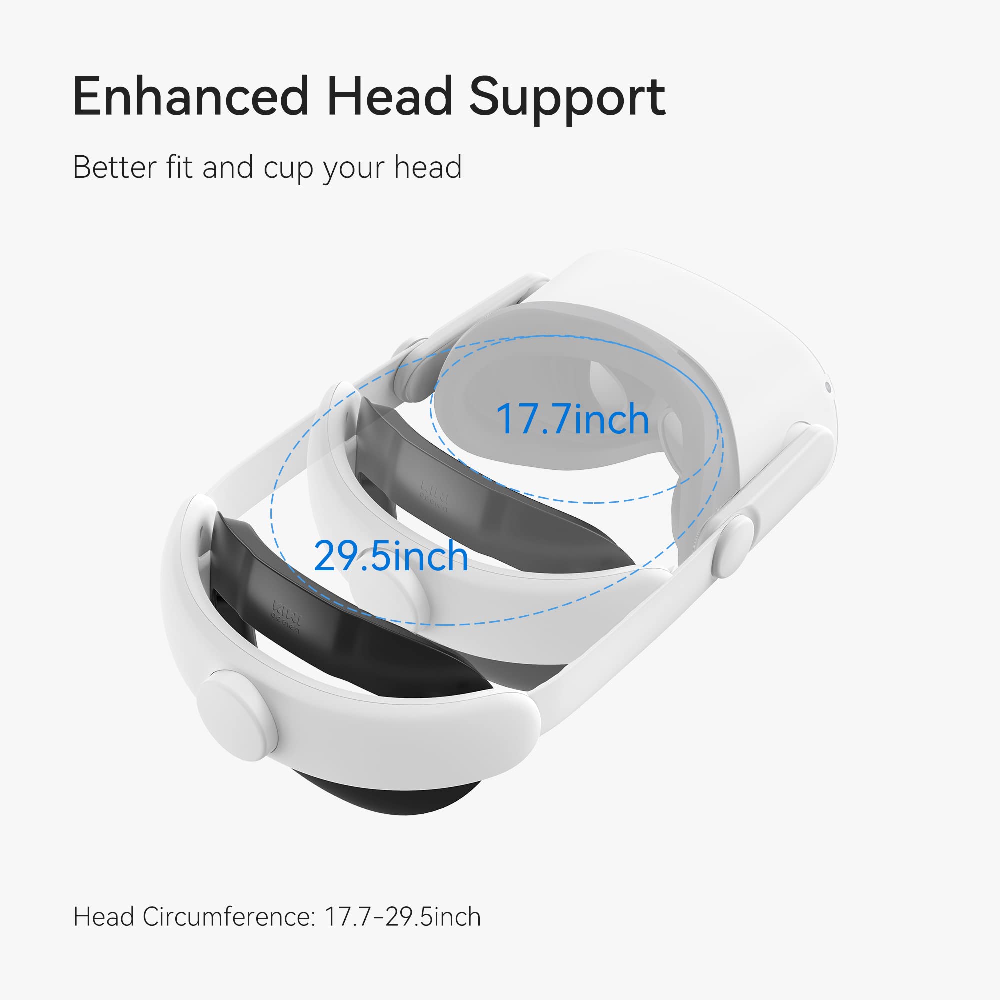 KIWI design Comfort Head Strap Accessories with 3 in 1 Battery Holder Strap, Enhanced Support and Extending Playtime, Compatible with Quest 2 (Battery Not Included)