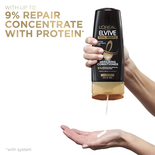 L'Oreal Paris Hair Expert Total Repair 5 Restoring Conditioner, For Dry Damaged, Overworked Hair, 25.4 fl. oz. (Packaging May Vary)