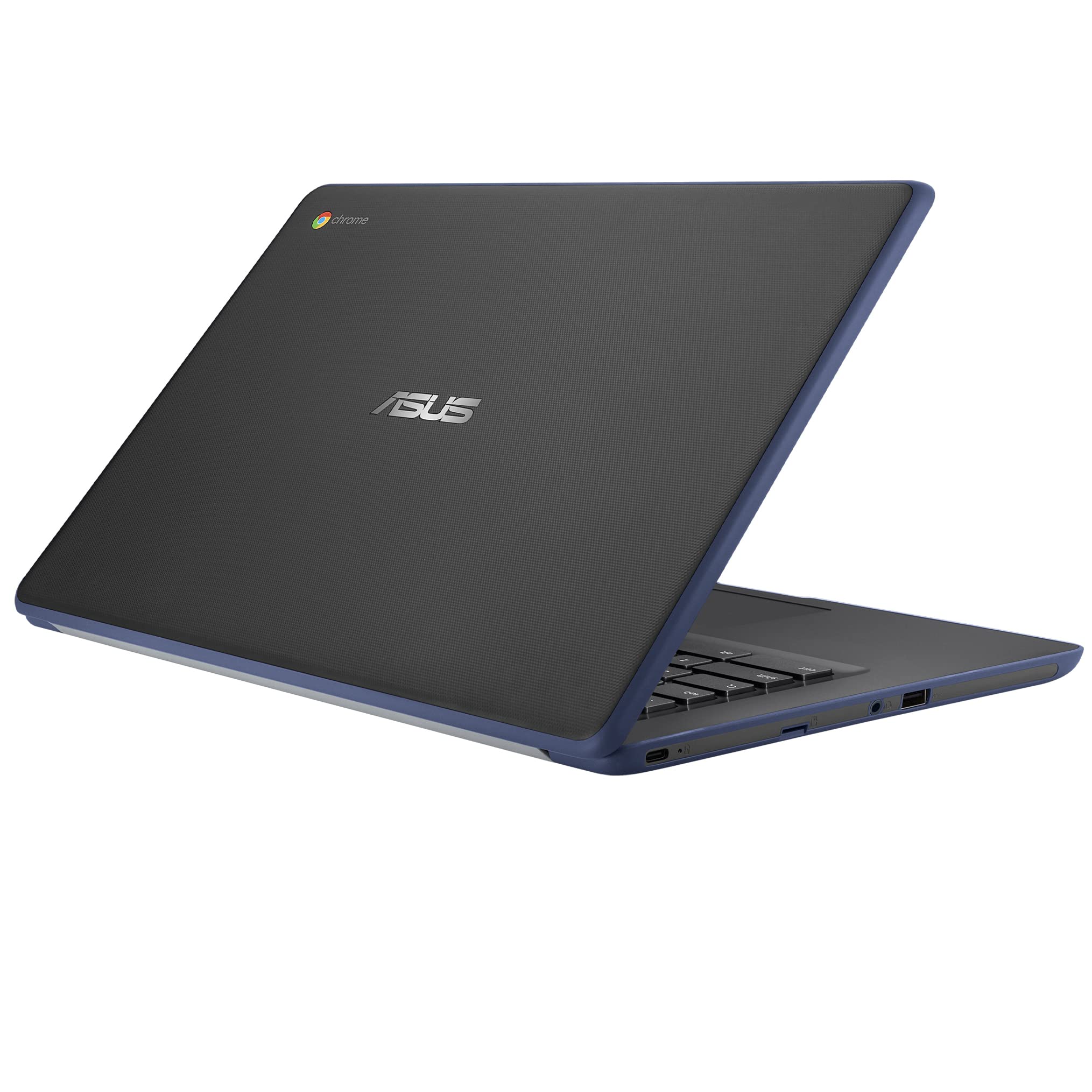 ASUS C403 Chromebook 14" Laptop Computer, Intel Celeron N3350 up to 2.4GHz, 4GB LPDDR4 RAM, 48GB Storage (32GB eMMC + 16GB Flash Drive), 802.11AC WiFi, Bluetooth, Webcam, Dark Blue, Chrome OS