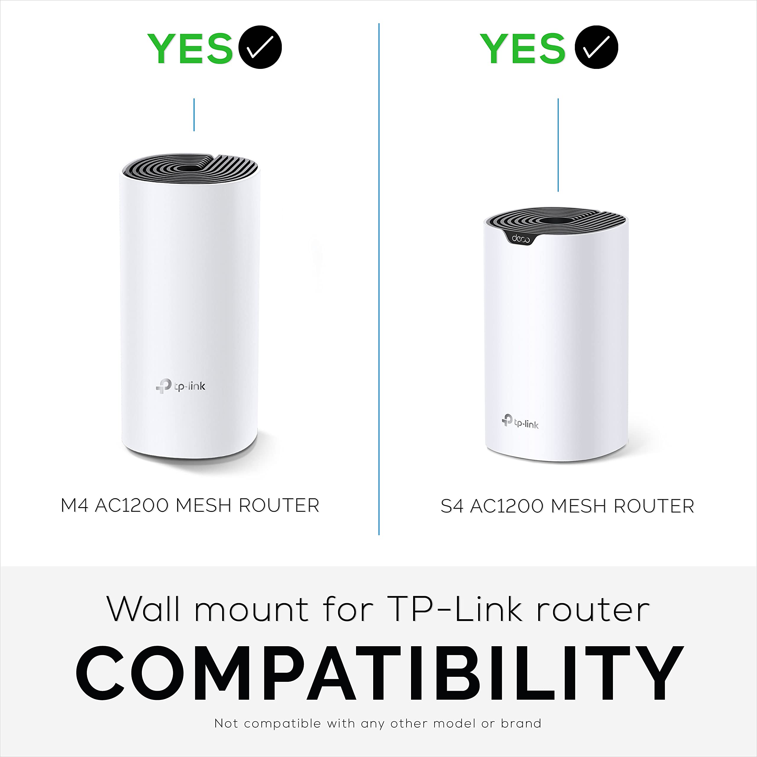 Adhesive Deco M4 & S4 Wall Mount Holder for TP Link WiFi Mesh, Strong VHB Tape Bracket, No Screws, Drilling & No Tools Needed, Easy to Install, White by Brainwavz (Single)