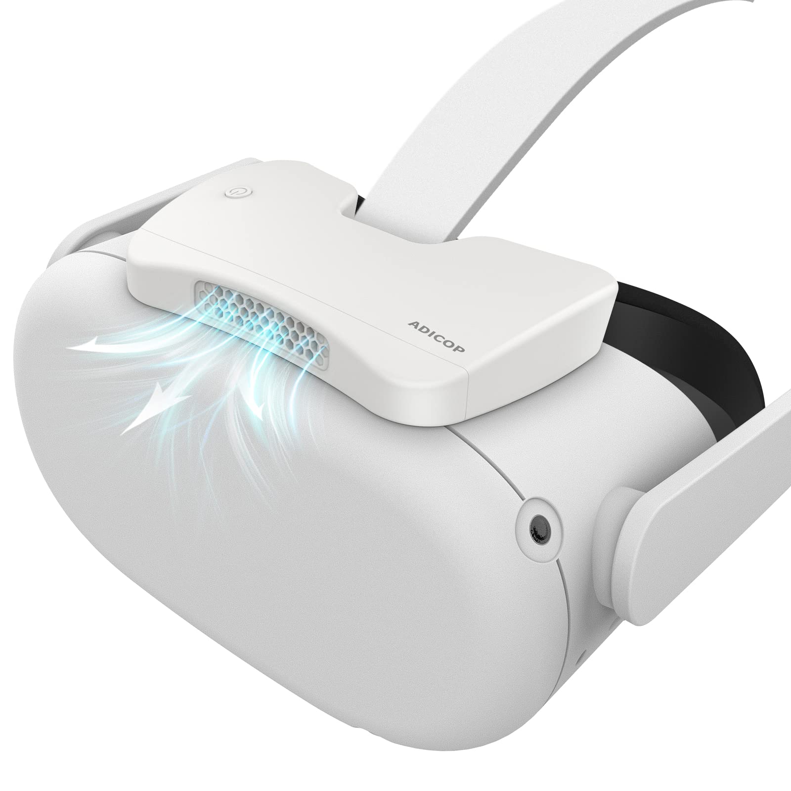 Adicop Fan Facial Interface for Oculus/Meta Quest 2 Accessories Relieve Lens Fogging and Hot Air Rechargeable up to 8-10 hours Working Time