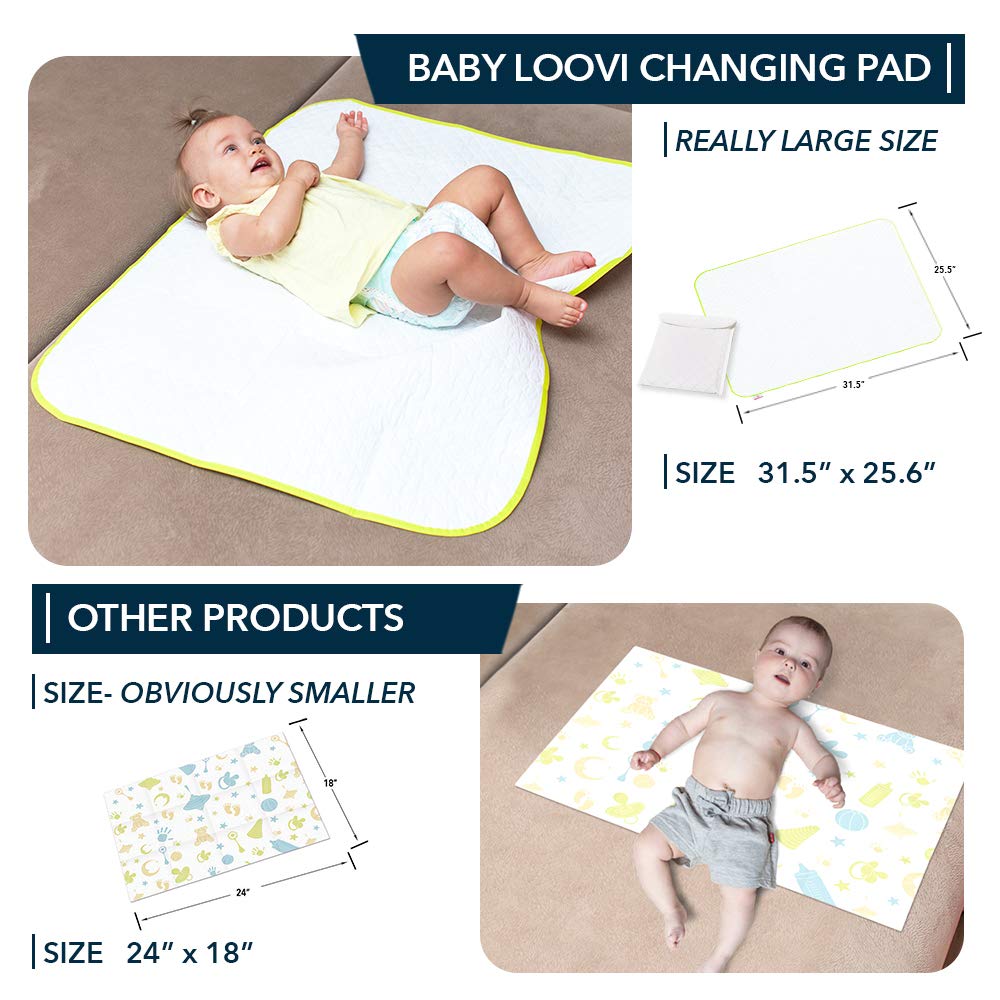 Portable Changing Pad - Waterproof Baby Changing Mat - Large Size 25.5βx31.5β- Foldable Wipeable Diaper Changing Pad - Change Diaper in Any Places On The Go for Boys & Girls - Storage Bag