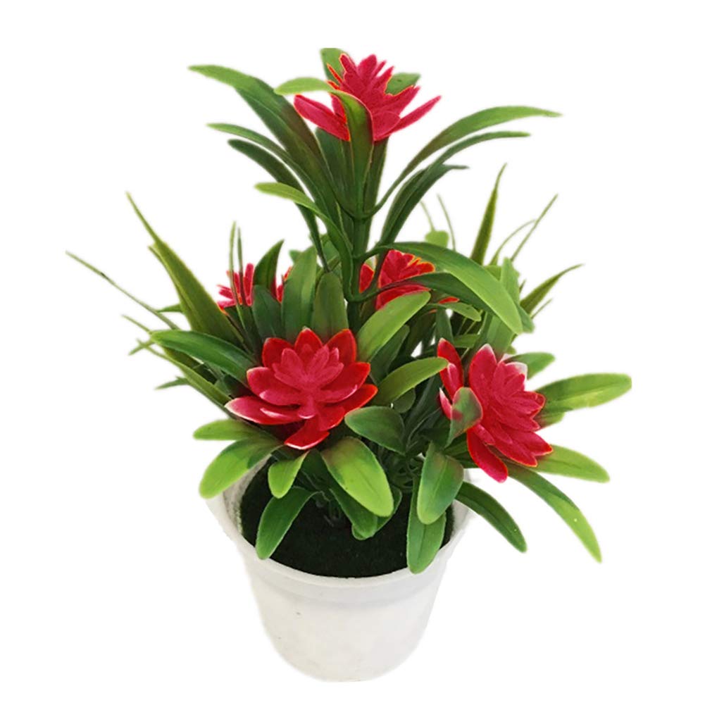 Gilroy Artificial Fake Lotus,Flower Potted Plant Desktop Ornaments for Wedding Party Garden Home Decor Pink