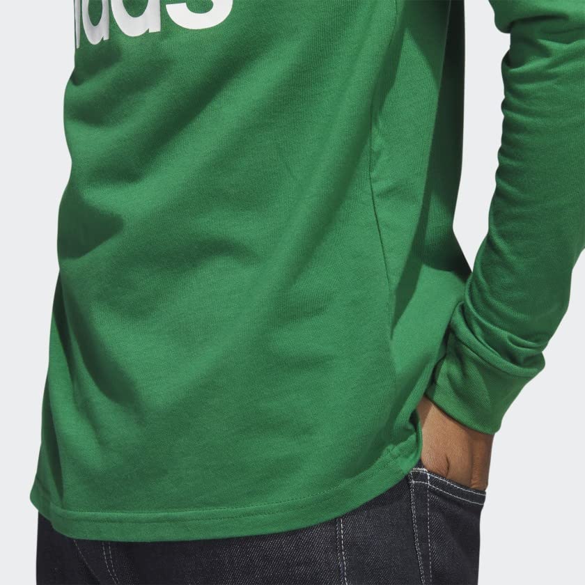 adidas Amplifier Long Sleeve Badge of Sport Tee Men's, Green, Size S