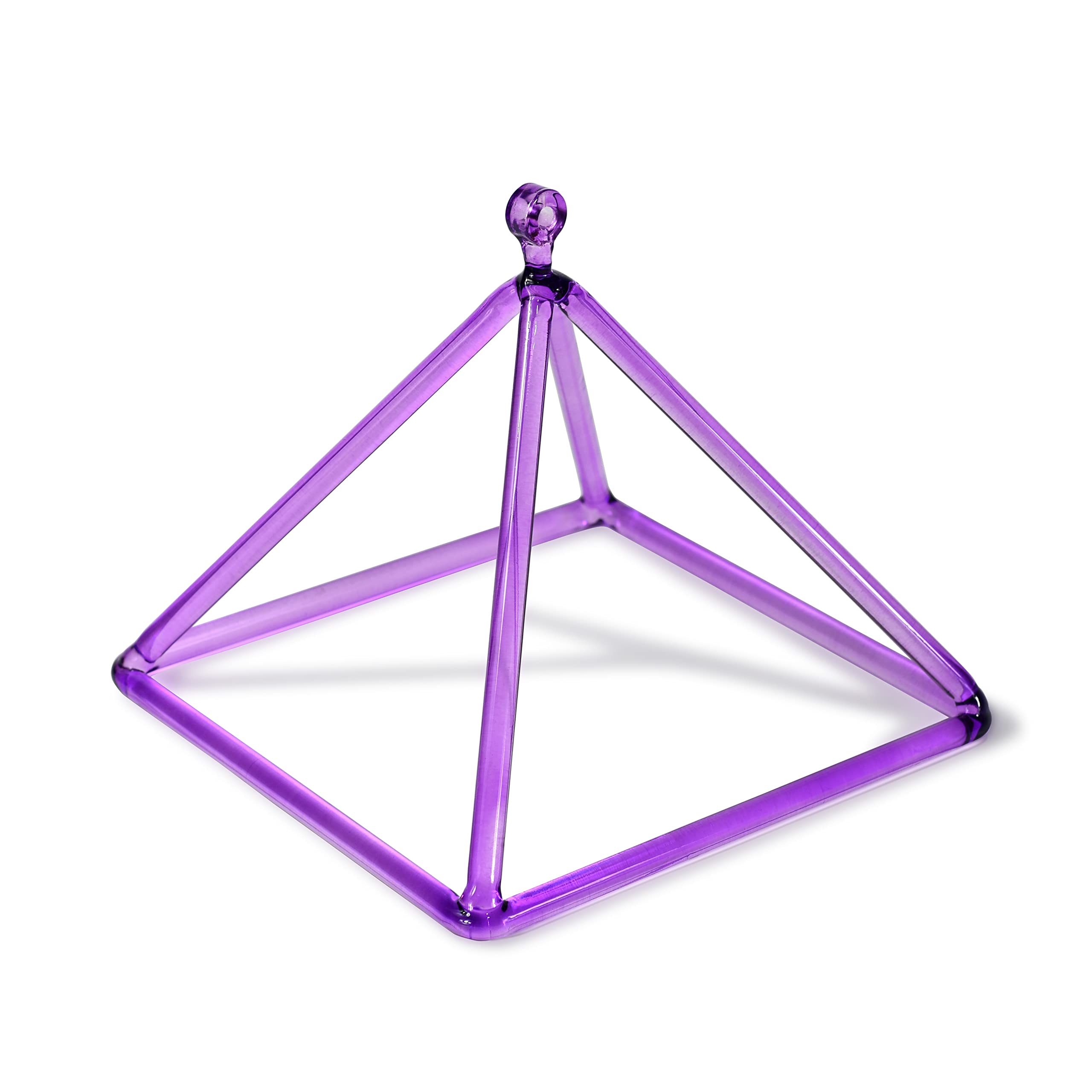 Joysense Purple Quartz Crystal Singing Pyramid 10 inch With Crystal Singing Bowl Striker and Carrying Case
