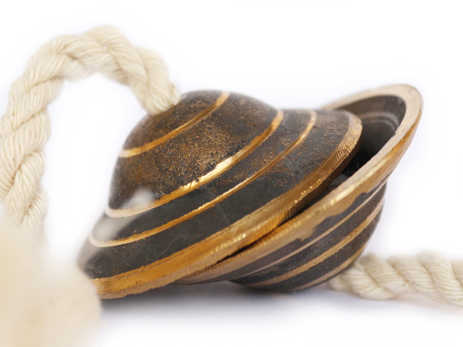 De Kulture Handmade Pure Kansa Mini Manjeera Indian Small Hand Cymbal Clapper Bell For Religious Ceremonies Bhajans, 2X1 (DH) Inches