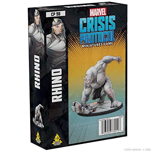 Atomic Mass Games Marvel: Crisis Protocol Rhino Character Pack - The Unstoppable Villain! Tabletop Superhero Game, Ages 14+, 2 Players, 90 Minute Playtime, Made
