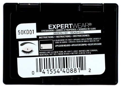 Maybelline New York Expert Wear Eyeshadow, Seashell, Singles, 0.09 Ounce