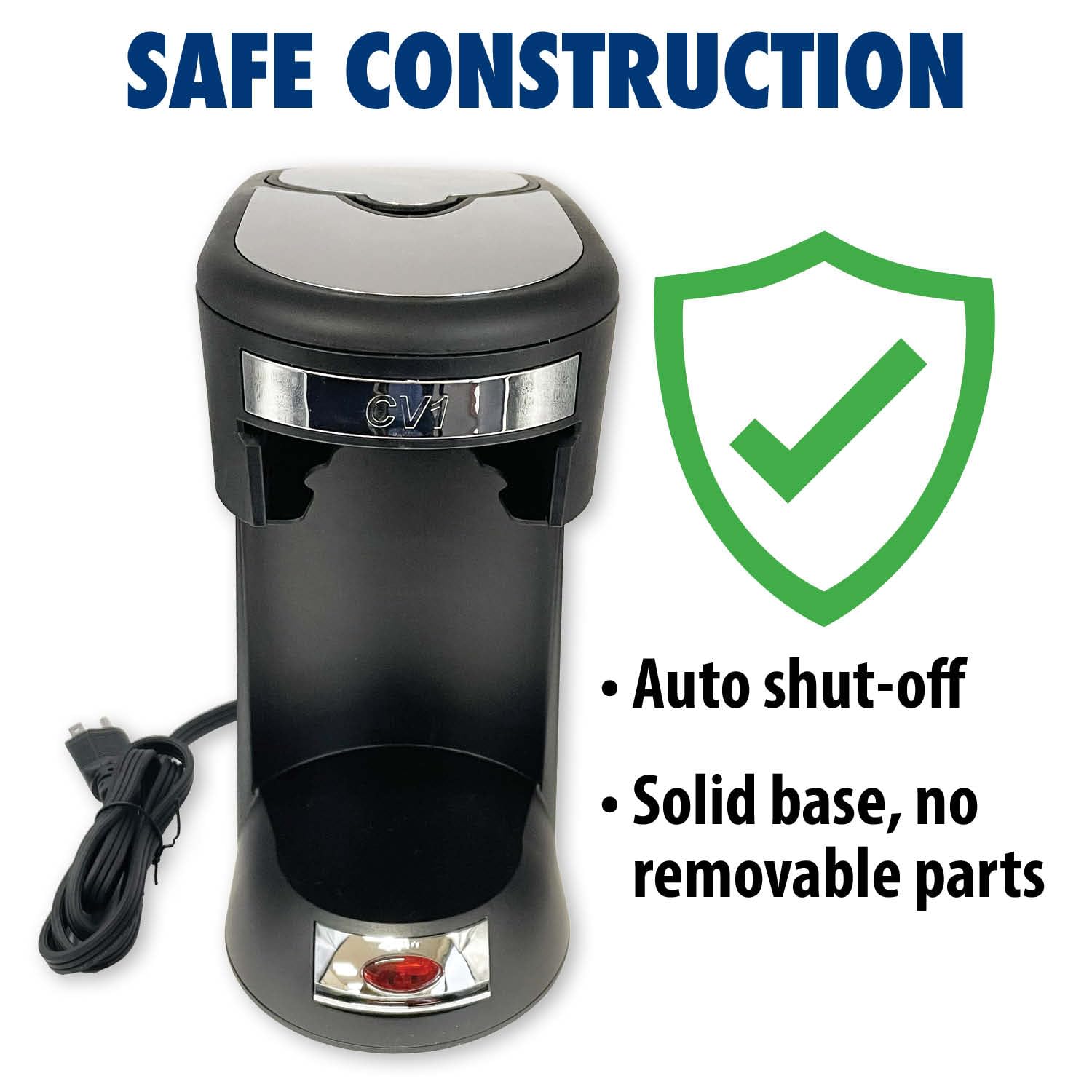 Café Valet Single Serve Coffee Maker, Brews 10 Ounces of Coffee or Hot Water, Compatible Coffee Packs