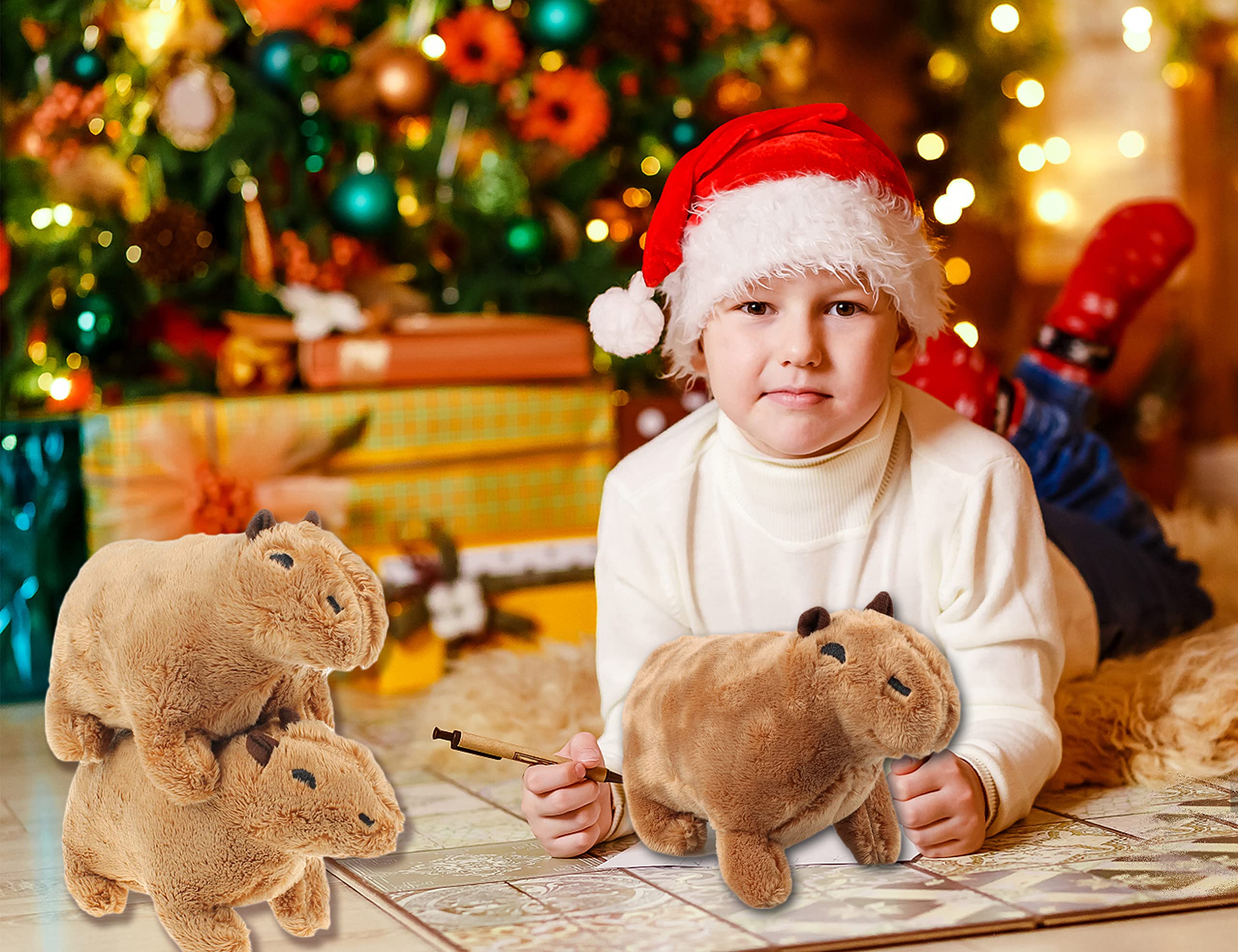 Abawaka 7.9inch Capybara Stuffed Animal Realistic Capybara Plush Toy Simulation Small Otter Plushie Doll Farm Home Decor for Adults Kids (7.9inch)